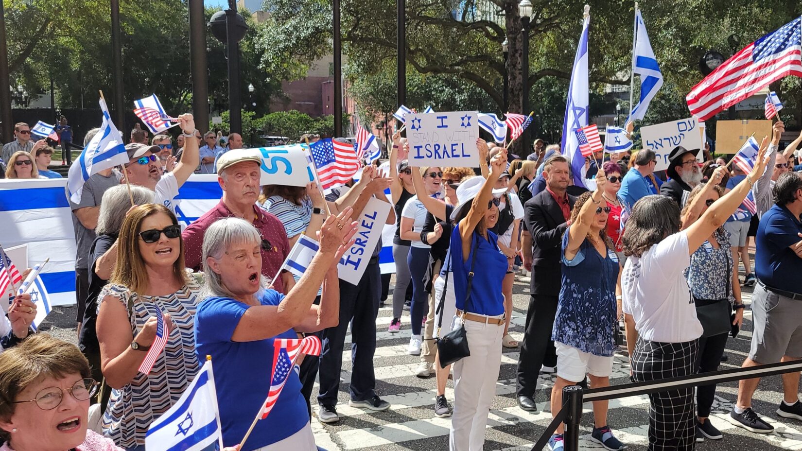 Local GOP rallies for Israel as Palestine faithful shout back ...