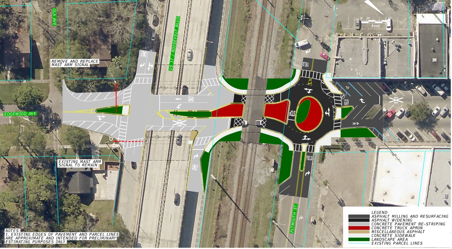 Roundabout nearly done at Edgewood and Roosevelt | Jacksonville Today
